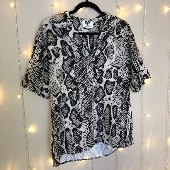SHEIN | Shirts | Mens Snake Print Button Down Shirt | Poshmark